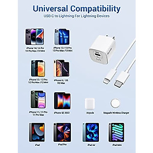 iPad Charger Fast Charging [MFi Certified], Quntis 30W GaN Quick Charger for iPhone iPad with 6.6FT USB C to Lightning Cable Compatible for iPad Pro/iPad Air/iPhone 14/14 Pro/14 Pro Max/13/12/11/XS