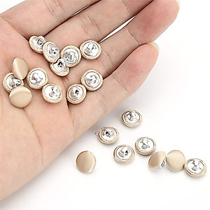 20 Pcs Satin Covered Metal Shank Buttons Cloth Buttons for Wedding Dress Tuxedo Suits (Champagne, 10mm)