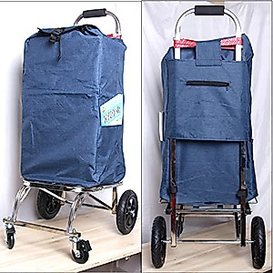 80L Waterproof Oxford Trolley Shopping Bag - Large-Capacity and Multifunctional Reusable Storage Bag for Household Use - Trolley Accessories Replacement Bag