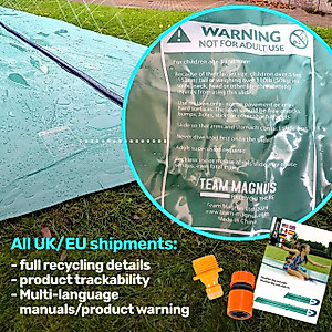 TEAM MAGNUS 31ft Slip and Slide Water Slide with Inflatable Crash Pad, Adjustable Sprinkler for Kids – Slip and Slide for Adults & Kids, Perfect for Backyard Fun