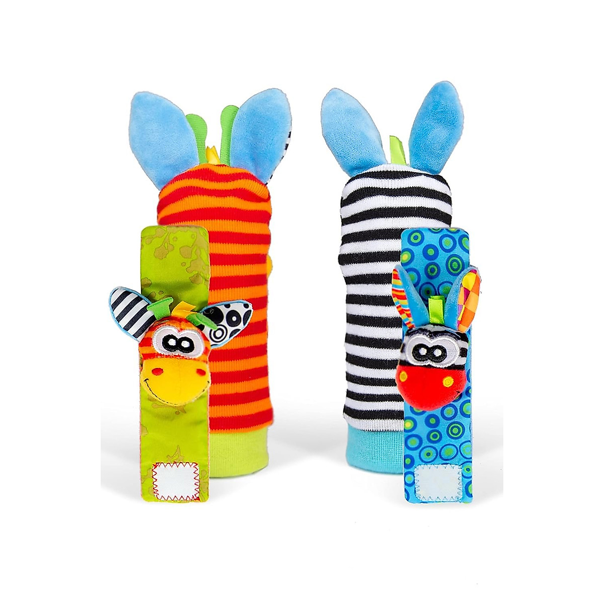 4pcs Sozzy Baby Infant Soft Toy Wrist Rattles Foots Finders Developmental