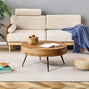 LKTART 31.5'' Modern Round Coffee Table Accent Table for Living Room Dining Room Bedroom Office