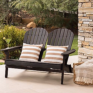 Christopher Knight Home Great Deal Furniture Muriel Outdoor Dark Grey Finish Acacia Wood Adirondack Loveseat