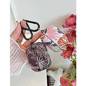 Flower Case Compatible with Apple AirPods Pro Floral, Leaf Smooth Design Cute Kawaii Protective Case Anti-Fall Headphone Case for Airpod Pro Case (AirPods Pro, Rose Gold Leaf)