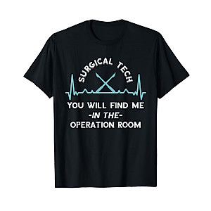 Surg Tech Heartbeat EKG Pulse Operation Room Surgeon Scalpel T-Shirt