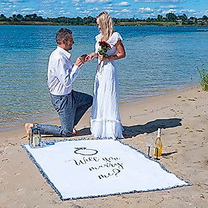 Will You Marry Me Woven Blanket Throw Soft Fleece - Proposal Decoration Tapestry Blanket - Engagement Photo Shoot Marry Me Blanket - 51x71 inches