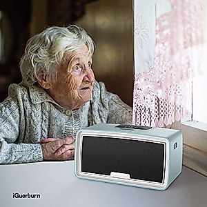 iGuerburn Upgraded 16GB Simple Music MP3 Player Dementia Products Gifts for People with Dementia Patients Alzheimers Easy Music Box for Elderly Seniors 9.4 x 4.9 x 4.7 inches (Blue)