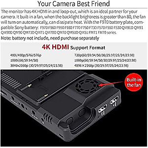FEELWORLD LUT6 6 Inch 2600nits HDR 3D LUT Touch Screen DSLR Camera Field Monitor with Waveform VectorScope Histogram 4K HDMI Input Output 1920X1080 IPS Panel