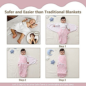 Adjustable Baby Girl Swaddle Blanket & Wrap for 3-6 Months, Organic Newborn Sleep Swaddle Sack with Baby-Friendly Hook & Loop Fatsener, Baby Swaddle Bag for Infant