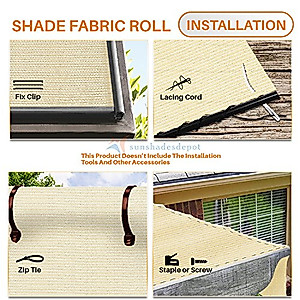 TANG Sunshades Depot 8'x15' Shade Cloth 180 GSM HDPE Brown Fabric Roll Up to 95% Blockage U*V Mesh Net for Outdoor Backyard Garden Plant Barn Greenhouse