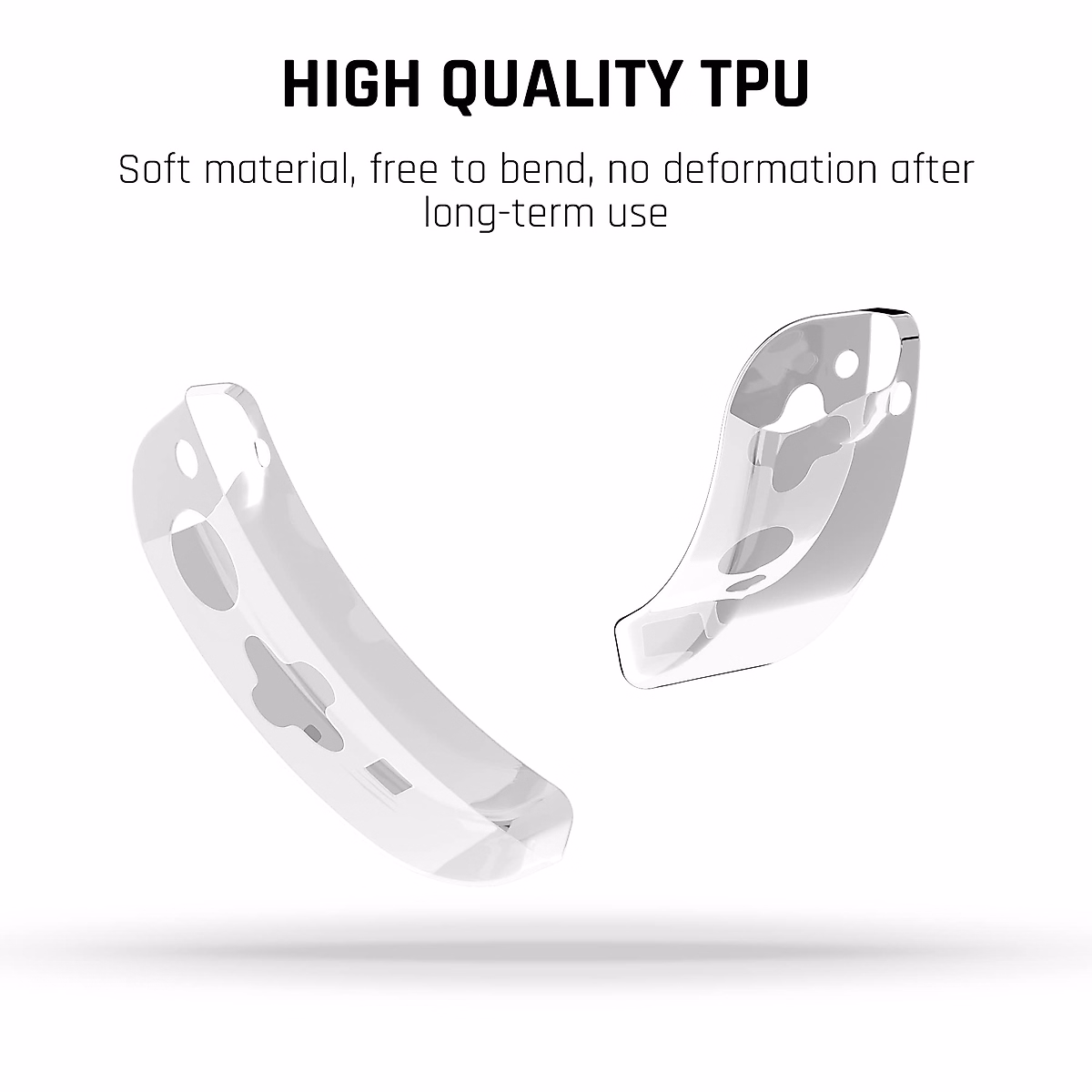 FANPL Protective Case for Nintendo Switch & Switch OLED Joy Con, Transparent Clear Joycon Joystick Cover with 6 Thumb Grip Caps, Soft Jon Con Controller TPU Shell Feel Comfortable, Easy Installation