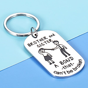 Funny Sister And Brother Keychain Birthday Gift for Sister From Brother Graduation Gift for Brother In Law Gifts From Sister In Law for Little Sister From Big Brother To Little Brother From Big Sister