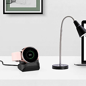 MoKo 2-Pack Charger Stand Compatible with Samsung Galaxy Watch 4,4 Classic/3 41mm,45mm/Active,Active 2 40mm 44mm, Silicone Charging Stand Non-Slip Base Charger Dock Station Holder Bracket - Black