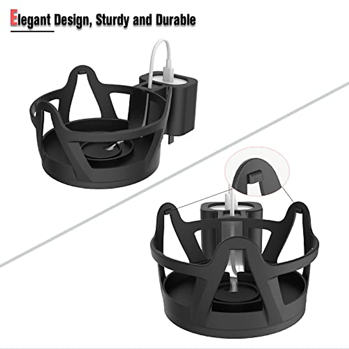 HeyMoonTong Outlet Wall Mount Holder Stand Fits for Apple HomePod Mini, A Space-Saving Accessory for HomePod Mini Smart Home Speakers with Cord Management, Hide Messy Wires (Black)