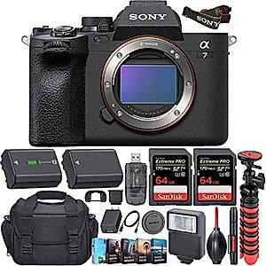 Camera Bundle for Sony a7 IV Full-Frame Mirrorless Camera Body Only with Photo/Video Editing Software and Accessories (128GB, Extra Battery, Flash and More)