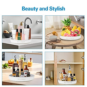 12 Inch Lazy Susan Organizer, Lazy Susan Turntable for Cabinet Organizer, Versatile Organizers and Storage Solution for Kitchen, Spice Spinner, Fridge, Vanity, Countertop, Under Sink Organizing