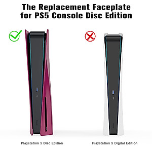 BSOON PS5 Accessories Faceplate, Hard Shockproof Playstation 5 Face Plate Shell Skin Case, ABS Anti-Scratch Dustproof PS5 Gaming Console Cover Replacement Accessories for PS5 Disc Edition