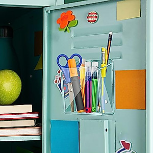 Lumanman Wall Mounted Marker Holder, Adhesive Dry Erase Marker Organizer, Acrylic Pen Holder with 2pcs 3M Transparent Tapes, Clear Pencil Holder for Whiteboard, Fridge, Locker, 1 Pack