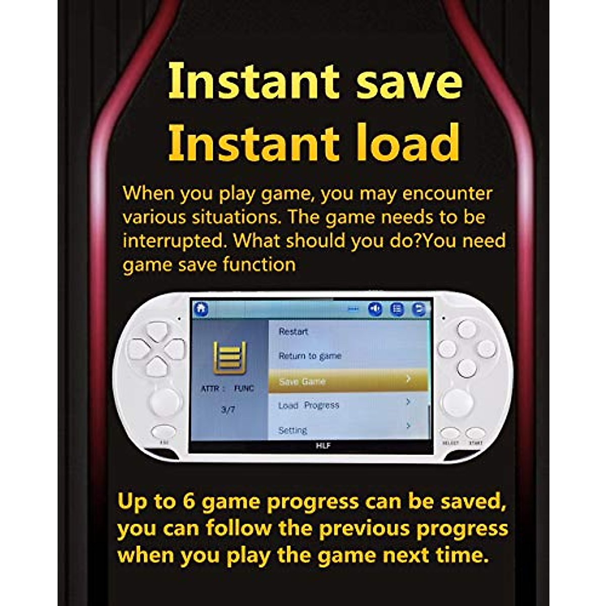 5.1 inch Multi-Function Retro Game Console Handheld Game Console 7700 Games Support Arcade/CPS/fc/SFC/gba/gbc/gb/sega Emulator Games can be archived with Rechargeable Lithium Battery (White)
