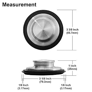 3 3/8 inch (8.57Cm) - Kitchen Sink Stopper Stainless Steel Garbage Disposal Plug Fits Standard Kitchen Drain Size of 3 1/2 Inch (3.5 Inch) Diameter