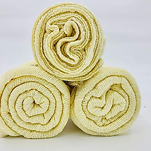 Mimi Organic 100% Natural Mulberry Silk Hand Face Yoga Towel 2 Layer | Newborn Baby and Woman | Heavenly Soft Washcloth 12x12in 1pc, Natural Yellow No Bleached No Dyed