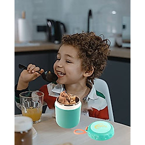 AGRATU 2 Pack 13.5oz Thermos for Hot Food Kids Lunch Box Set with Spoon Food, Leak Proof Insulated Lunch Box Container for Kids (Green/Pink)