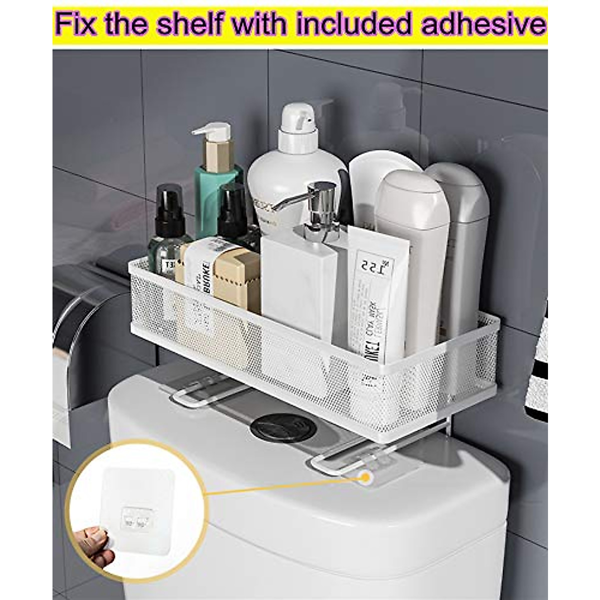 Holoxin Over The Toilet Storage Shelf for Bathroom Organization Space Saver Organizer Rack White