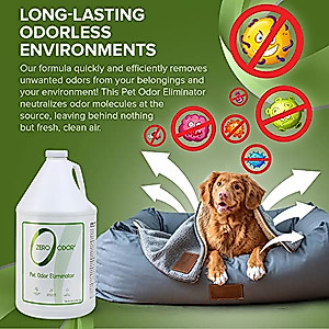 Zero Odor Pet Odor Eliminator - Air Cleaner, Purifier & Deodorizer - More Than an Air Freshener - Actually Eliminates Odors at a Molecular Level - Refill (128 Ounces)