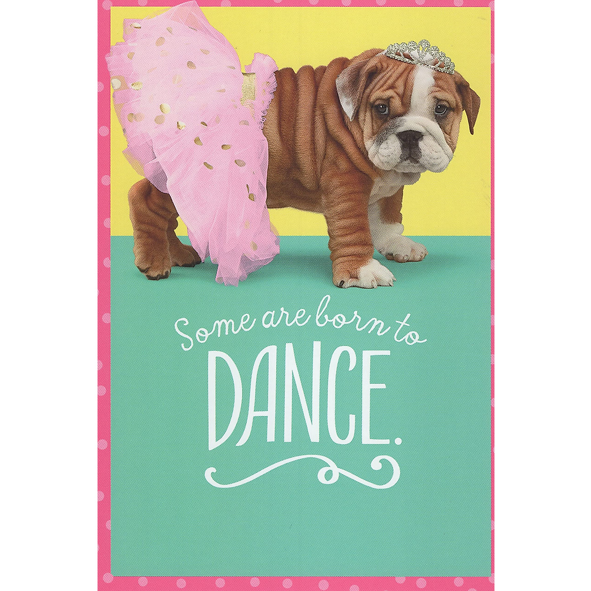 Heartline Cute Dog Puppy Dance Happy Birthday Card - Some are Born to DANCE - Others are Born to Just Look Good in the Outfit