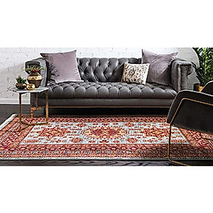 Unique Loom Sahand Collection Traditional Geometric Classic Light Blue Area Rug (7' 0 x 10' 0)