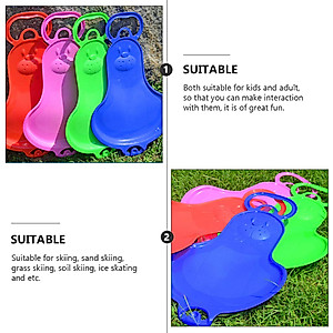 BESPORTBLE Lawn Sleigh 2pcs Snow Sleds Lightweight Flying Carpet Portable Rolling Snow Slider Disc Toy Snow Saucer Sleds Random Color Flying Carpet Sled