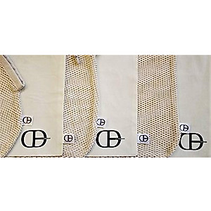 6 piece Set of Reusable Eco-Friendly 100% Cotton Muslin and Mesh Produce bags includes M, L, XL sizes