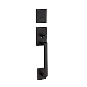 Kwikset San Clemente 98180-007 Single Cylinder Low Profile Deadbolt Exterior Only Handle Featuring Smartkey® In Matte Black