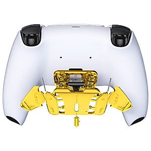 Chrome Gold Replacement Redesigned K1 K2 K3 K4 Back Buttons Housing Shell for PS5 Controller eXtremeRate RISE4 Remap Kit - Controller & RISE4 Remap Board NOT Included