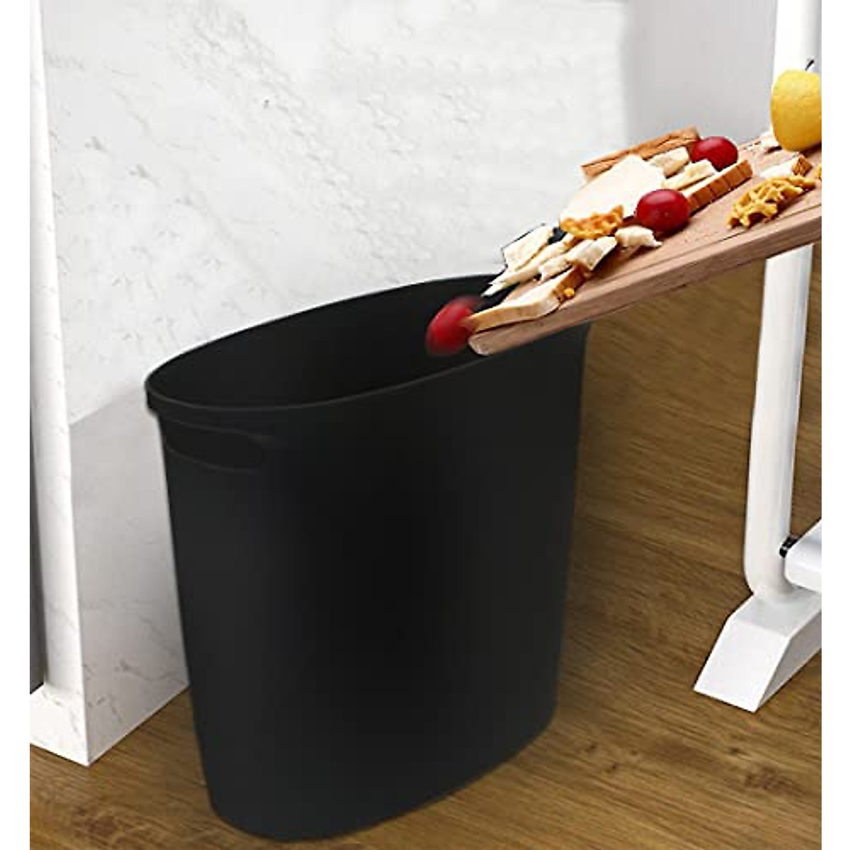 Feisco Small Trash Can,2.6 Gallon Plastic Bathroom Wastebasket Garbage Can for Bathroom Bedroom Kitchen Office (Pack of 2, Black)