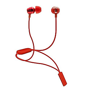 Wicked Audio Bandido Wireless — Bluetooth Earbuds with Microphone and Track Control — Wireless Headset with Metal Housing, Loop and Fin Attachments and Enhanced Bass — Red