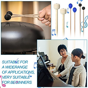 Cindeer 3 Pcs Pairs Drum Mallet 1 Blue Hard Yarn Head Keyboard Marimba Mallets 1 Black Rubber Bell 1 Mallets Wool Felt Drum Stick for Percussion Bass Timpani Instrument Bell Glockenspiel