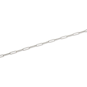 LoveBling 14k White Gold 4mm Paper Clip Link Necklace (16")