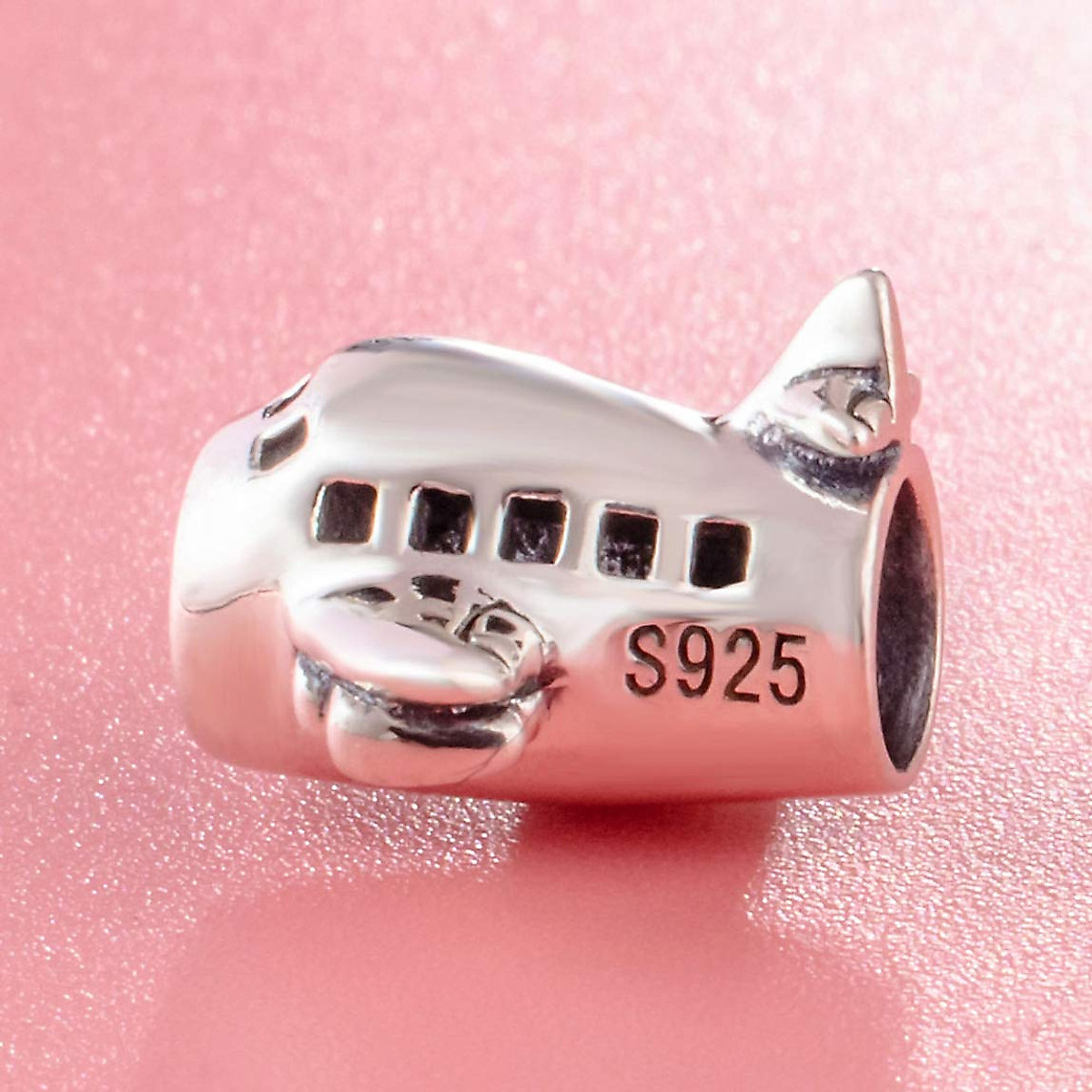 Airplane Aircraft Charms fit Pandora Travel Bracelet, 925 Sterling Silver Passenger Flights Plane Beads, Gifts for Souvenir/Christmas/Mothers Day/Birthday/Holiday