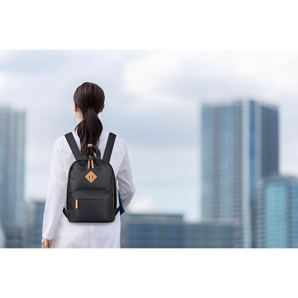 Laptop Backpack for Women, Men for Travel, School, College Backpack with Padded Back, Adjustable Padded Shoulder Straps (Tan)