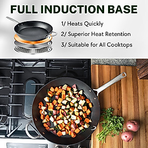 Granitestone 14 Inch Family Size Nonstick Frying Pan, Large Induction Skillet for Cooking, Oven Safe Dishwasher Safe