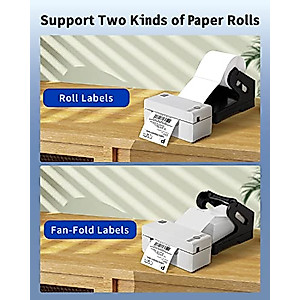 Memoking Thermal Shipping Label Printer with Label Holder - High Speed Desktop Label Printer for Shipping Packages for Windows & MacOS - HD 4x6 Shipping Label Printer for Small Business Package/Logo