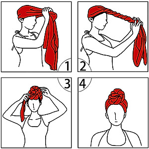 6 Pieces Head Wraps Scarf Long Turban Stretch Jersey Ultra Soft Urban Knit Hair Scarfs Solid Color African Headbands Tie Breathable Headwrap Fashion Shawls for Women