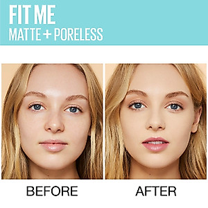 Maybelline New York Fit Me Matte + Poreless Liquid Foundation, Pouch Format, 102 Fair Porcelain, 1.3 Ounce