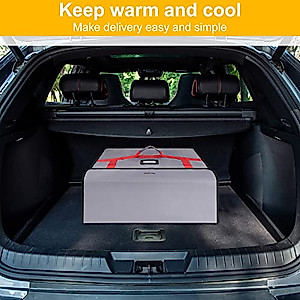 Pizza Delivery Bag,Large Pizza Carrier Insulated Hot Food Bags for Delivery,Thermal Food Delivery Bag, Reusable Warmer Pizza Box,Pizza Bags for Delivery,Large Size 22 * 22 * 8.6 inches,Grey