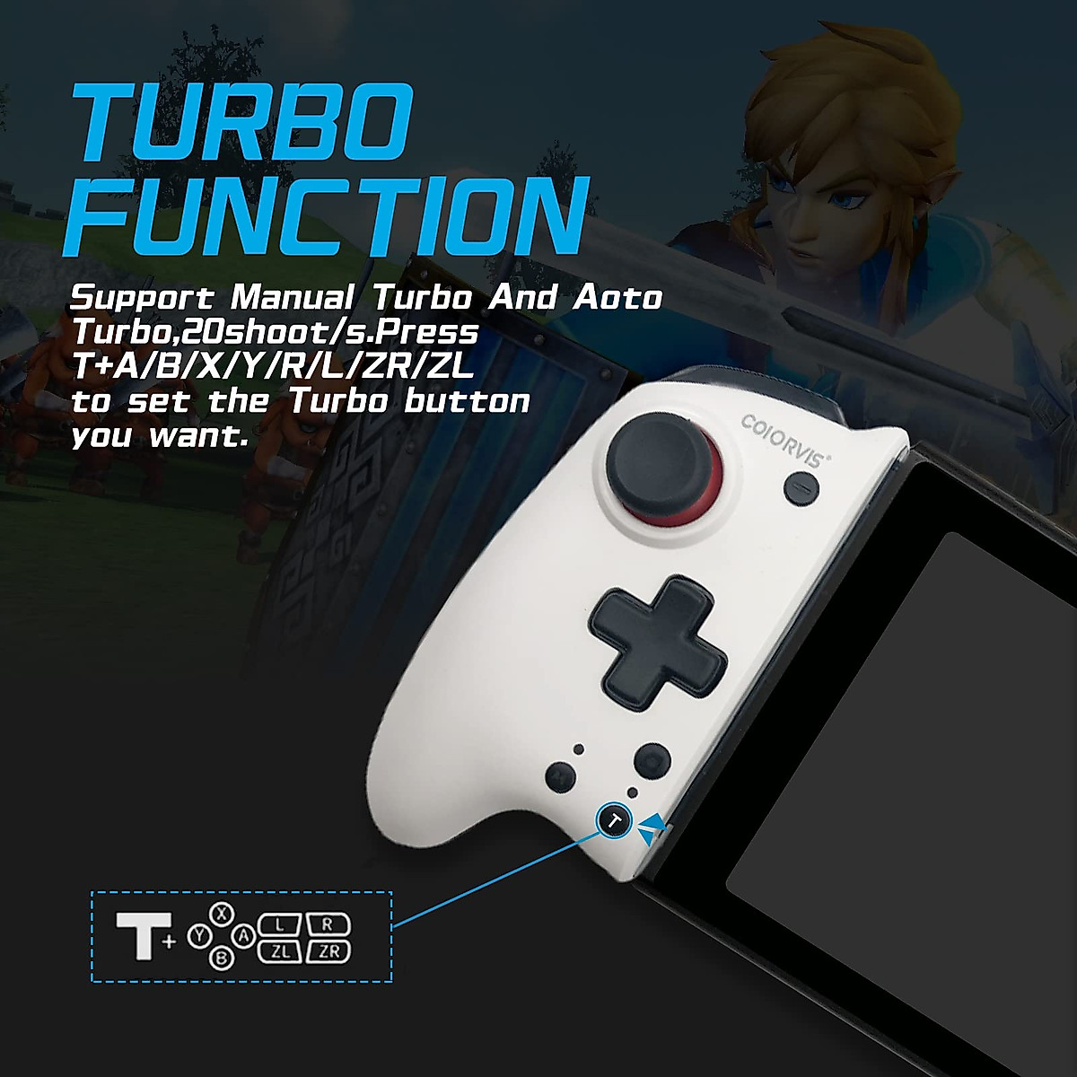 COIORVIS Switch Controllers Joy Pad Controller for Switch/Switch OLED,Wireless Switch Controller with Motion Control/Turbo… [nintendo_switch]…