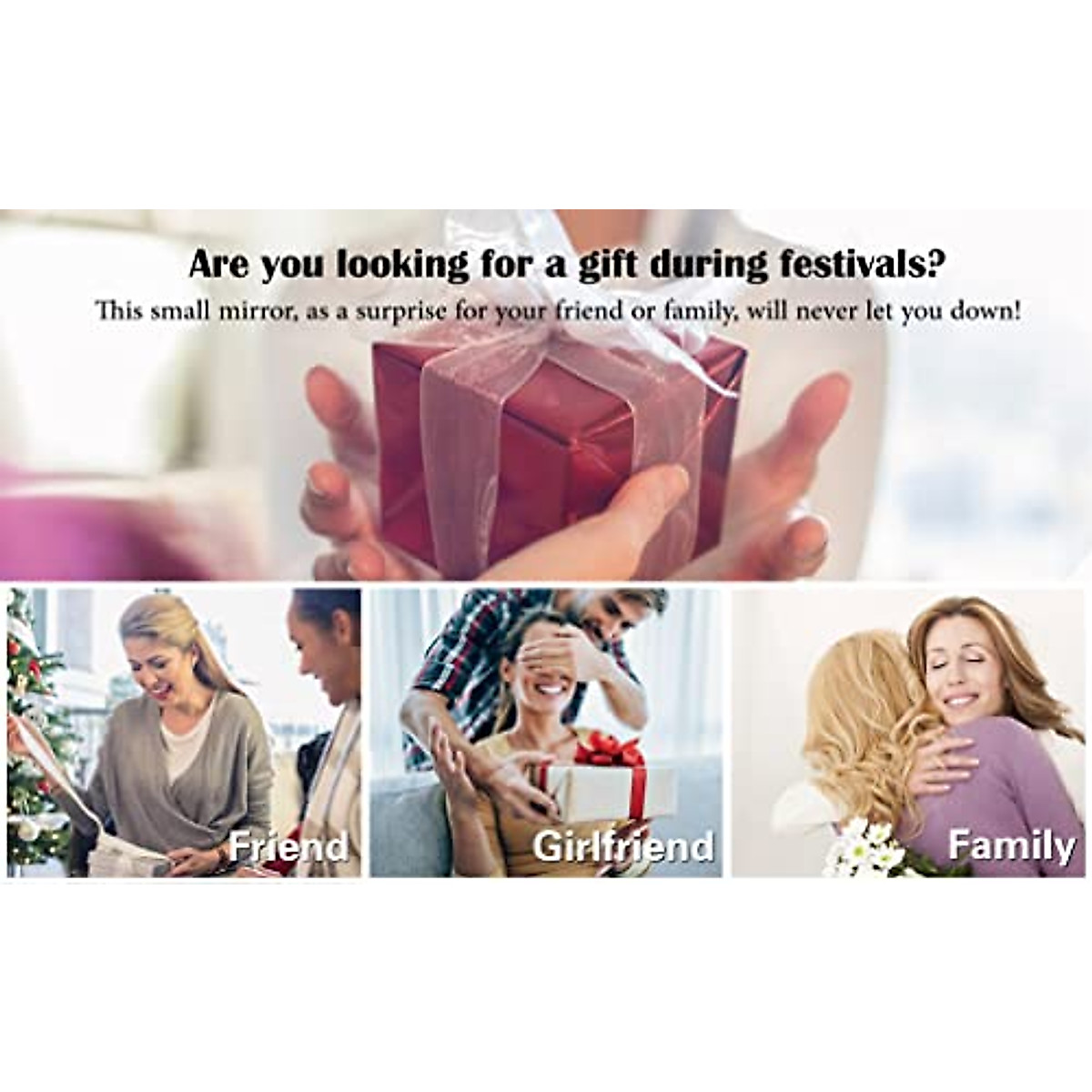 Daughter Gifts from Mom Dad for Rose Gold Compact Mirror,to My Girlfriend Gifts,Engraved Compact Mirror,Round Folding Mirror Handheld 2-Sided Mirror,1x/2x Magnification Compact Mirror.