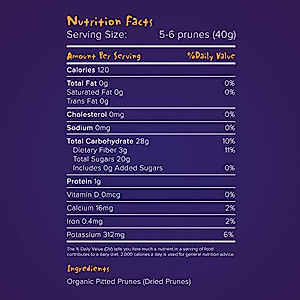 Looney Pruney Organic Pitted Dried Prunes for the Entire Family | Always California-Grown | Kosher | No Added Sugar & No Preservatives (6 pack)