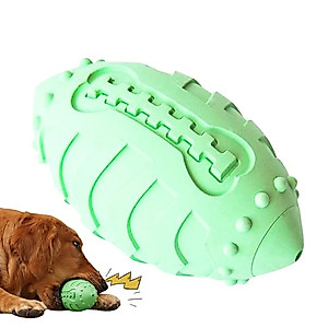 Pet Teething Toy, Odorless Rubber Squeaky Dog Toy Ball, Durable Soft Dog Chew Ball with Whistle, Small Medium Puppy Chew Ball for Playing Training Interacting Teeth Cleaning