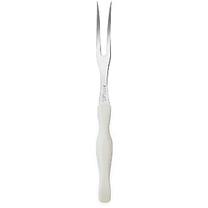 CUTCO Model 1727 Carving Fork with White (Pearl) handle in factory-sealed plastic bag.